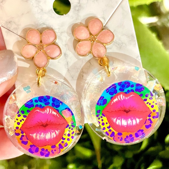 Lisa Frank | Jewelry | Lisa Frank Kissing Lips Sticker Earrings | Poshmark